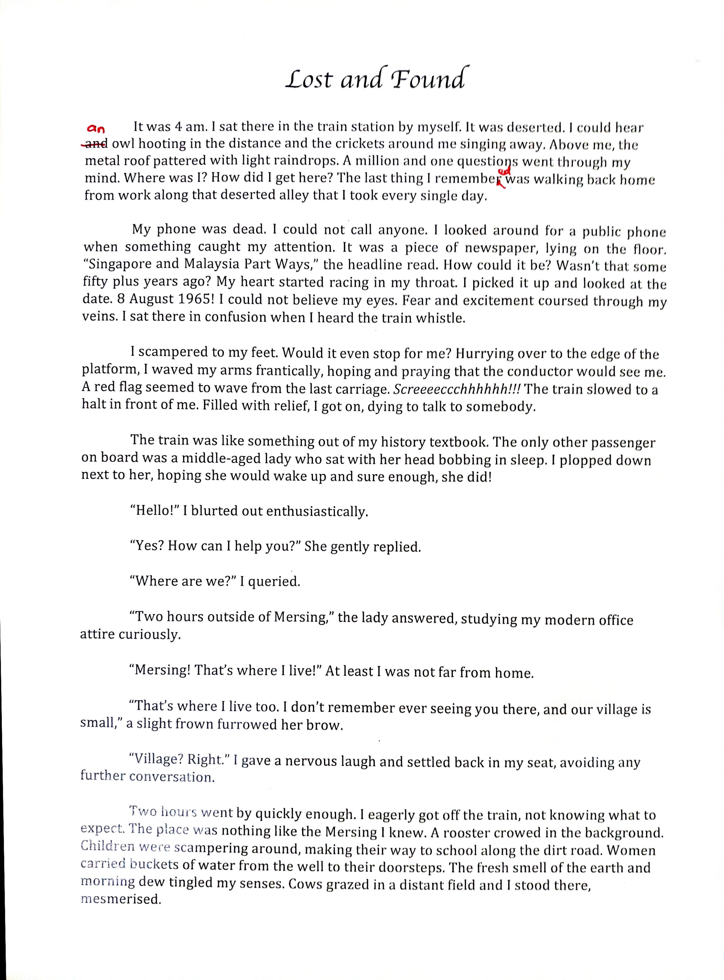 Lost and Found, A Creative Writing Masterpiece by a Raffles Learning ...